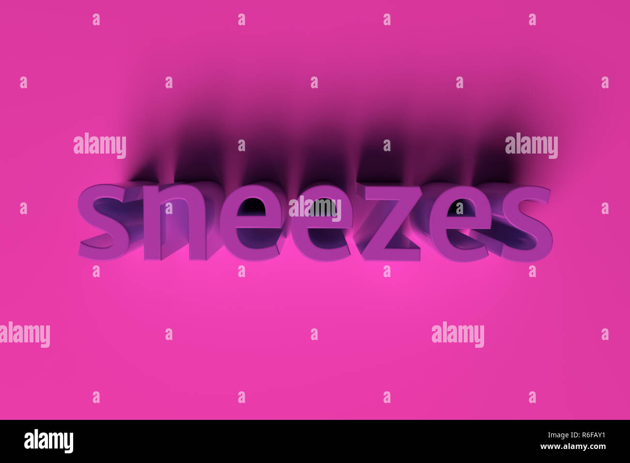 Sneezes, typography, keywords, CGI. Decorative, illustrations. For ...