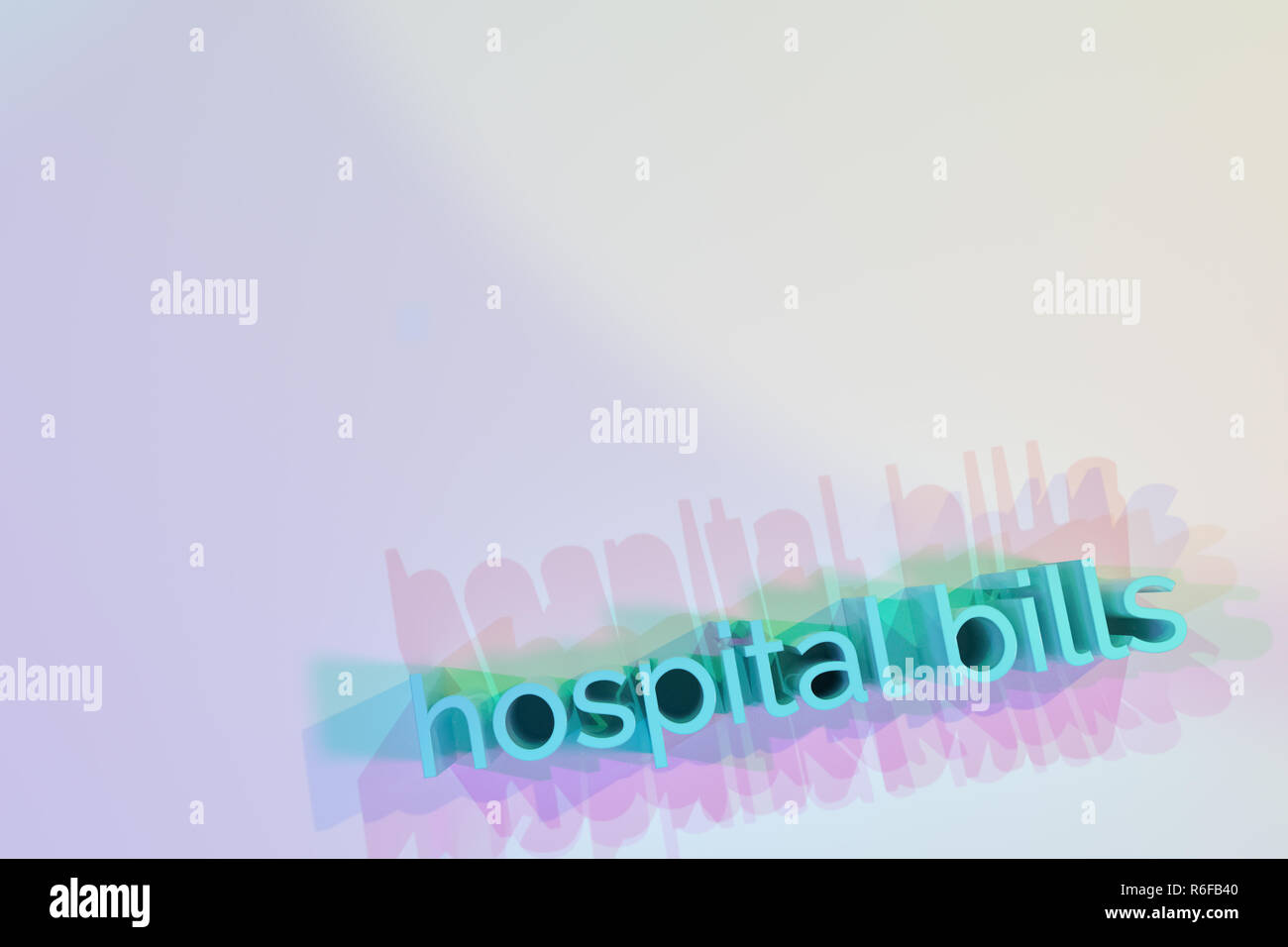 Hospital bills, abstract keywords CGI, typography, for web page ...