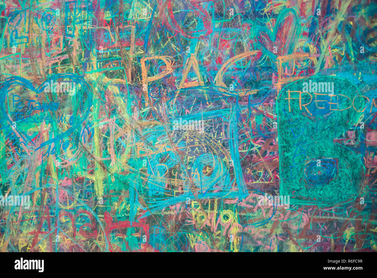 Chalk wall graffiti closeup background Stock Photo - Alamy