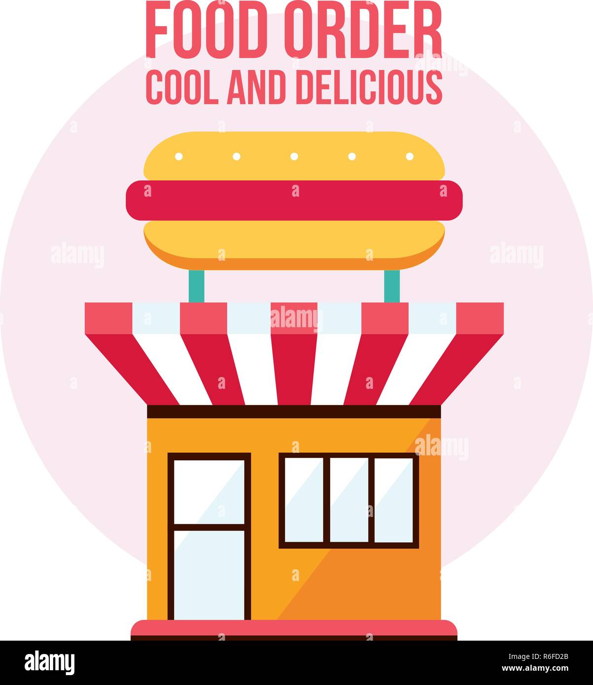 Fast food shop facade with hot dog icon Vector illustration Stock ...