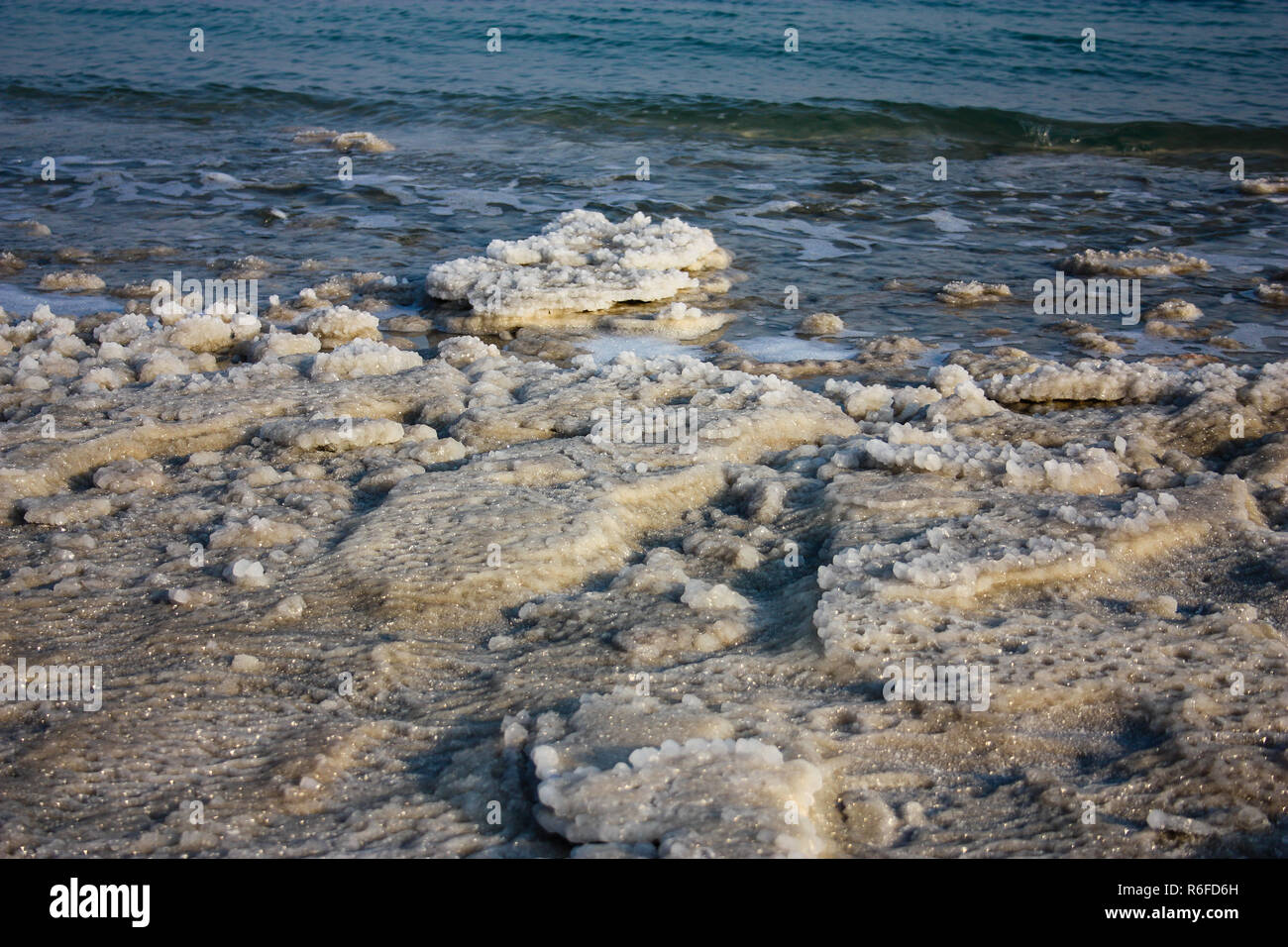 Closeup of Dead sea crystal salt in Israel Stock Photo - Alamy