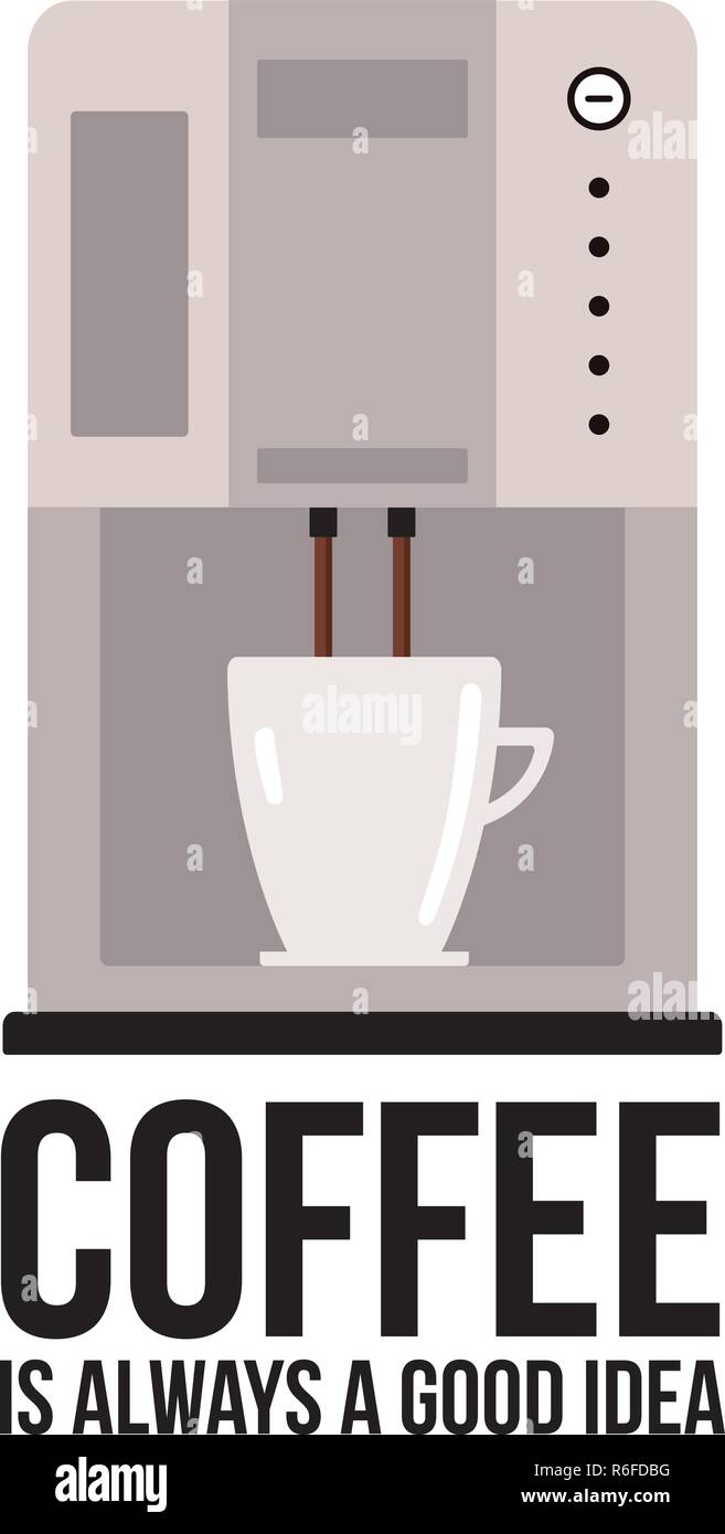 Coffee machine on white background Vector illustration Stock Vector ...