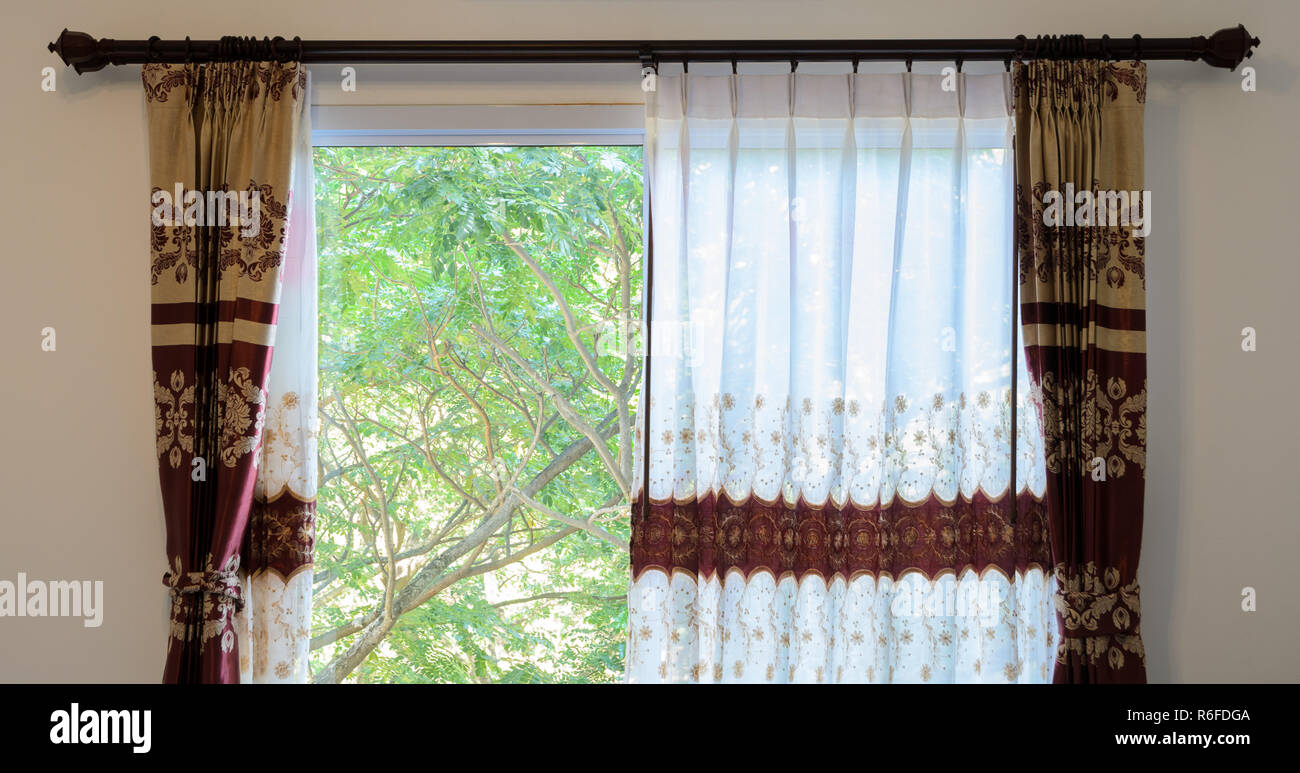Translucent curtain window Stock Photo - Alamy