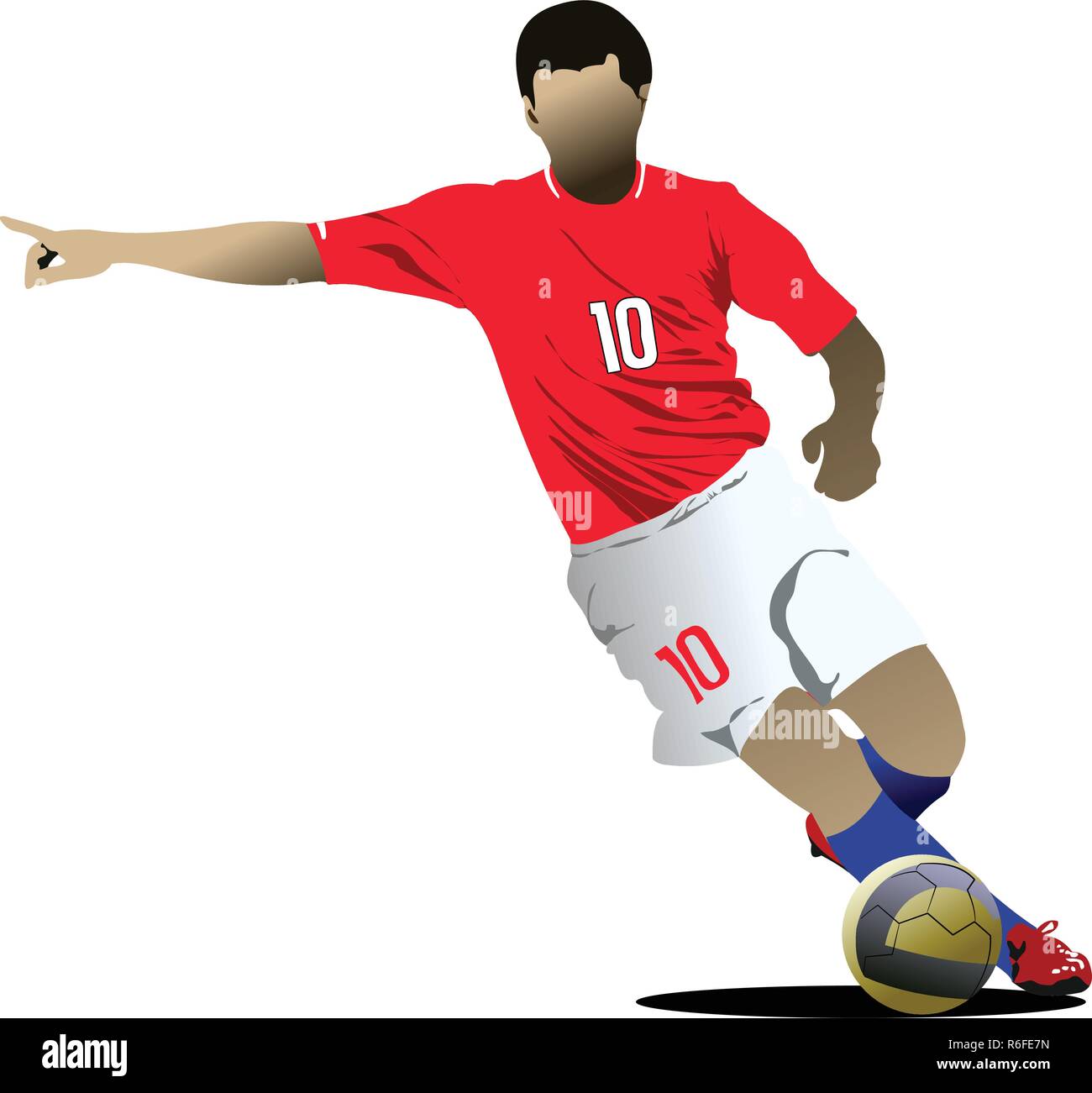 Soccer players. Colored Vector illustration for designers Stock Vector ...