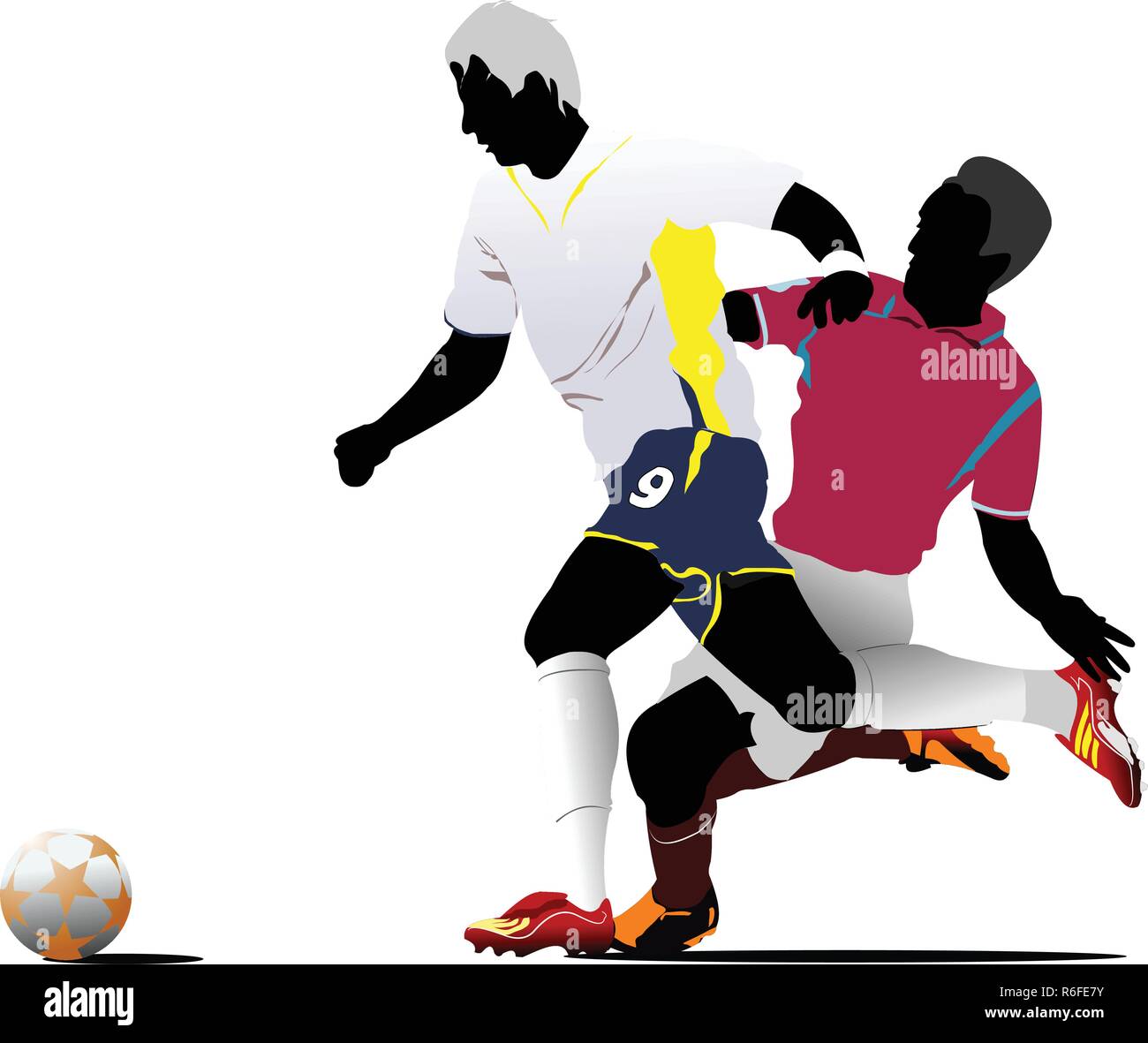 Soccer players. Colored Vector illustration for designers Stock Vector ...