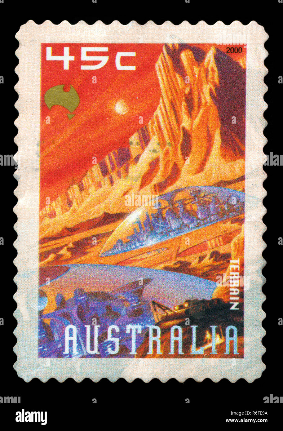 Postage stamp from Australia in the Mars Exploration series issued in ...