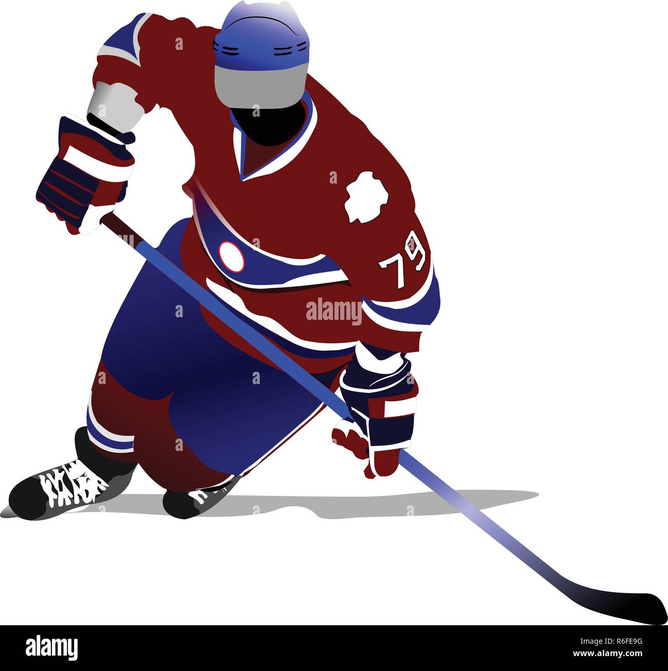 Ice hockey player. Vector illustration Stock Vector Image & Art - Alamy