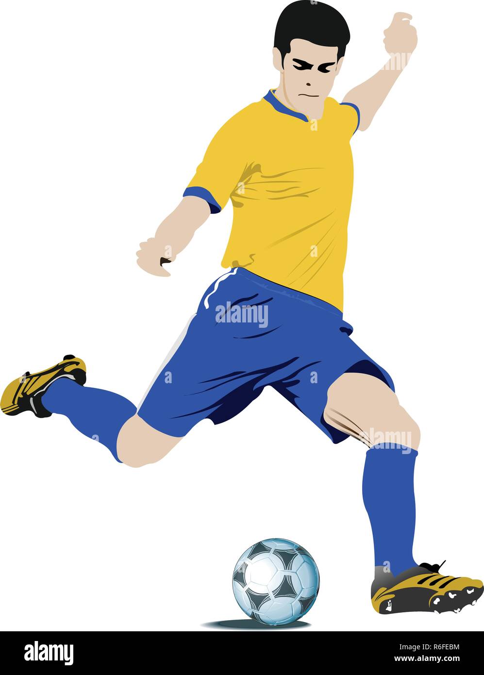 Soccer players. Colored Vector illustration for designers Stock Vector ...