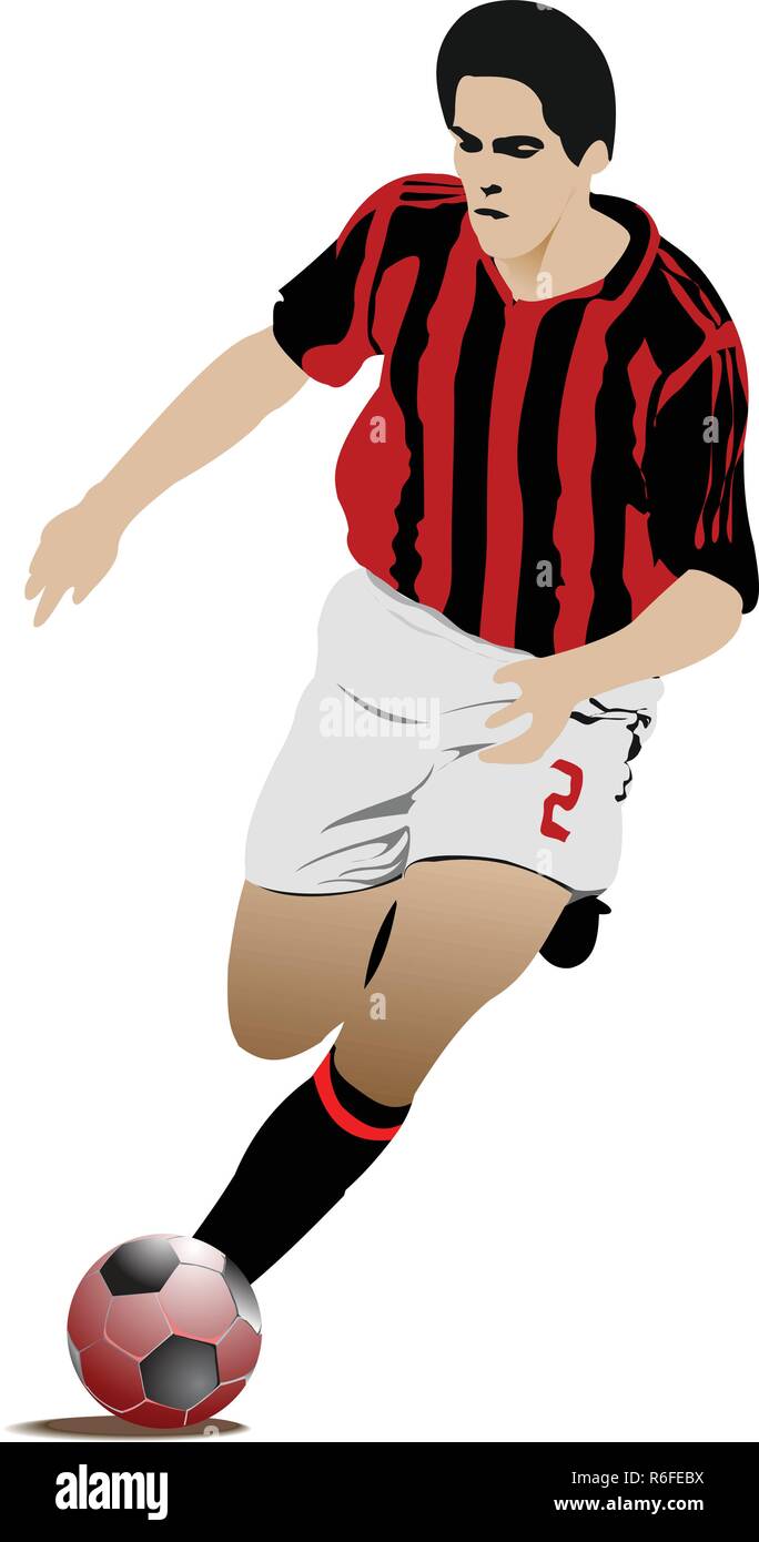 Soccer players. Colored Vector illustration for designers Stock Vector ...