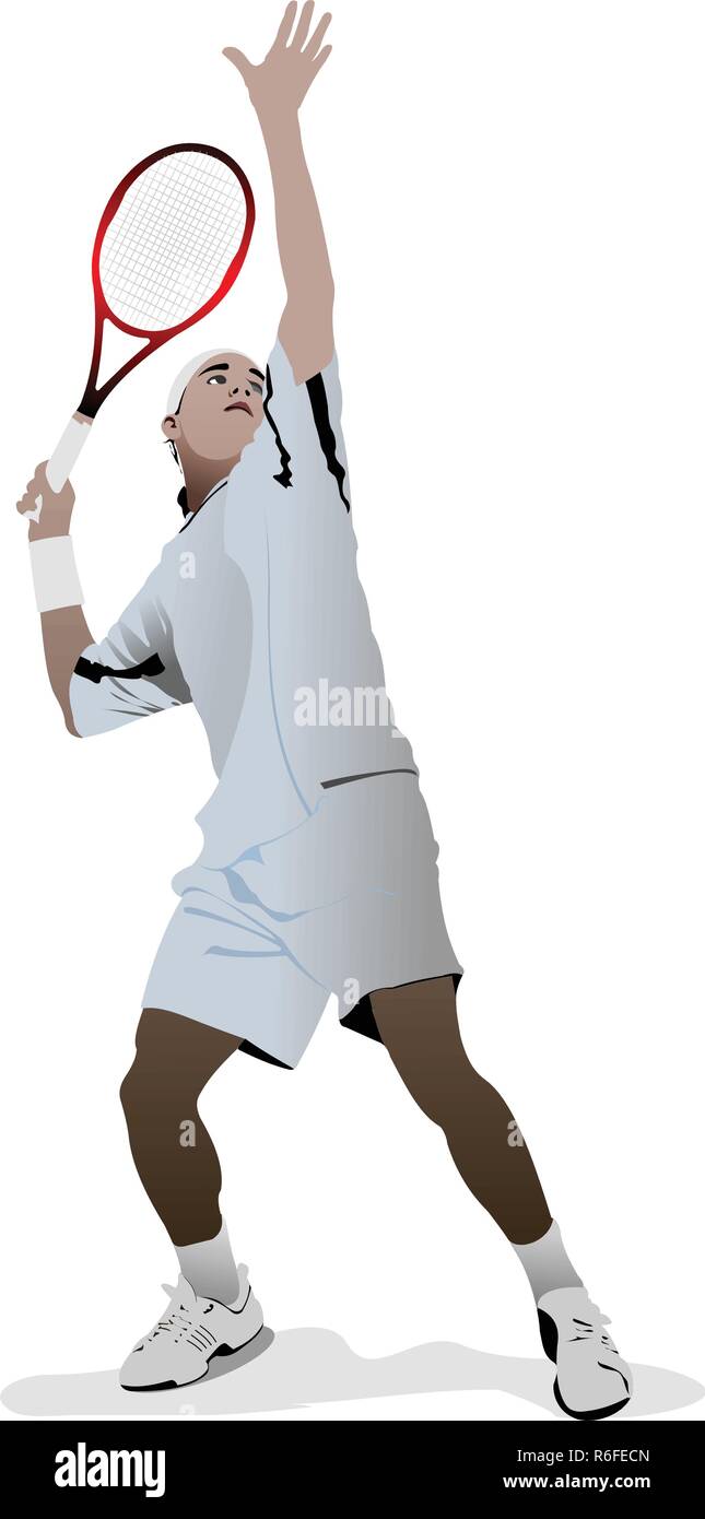 Tennis player. Colored Vector illustration for designers Stock Vector ...