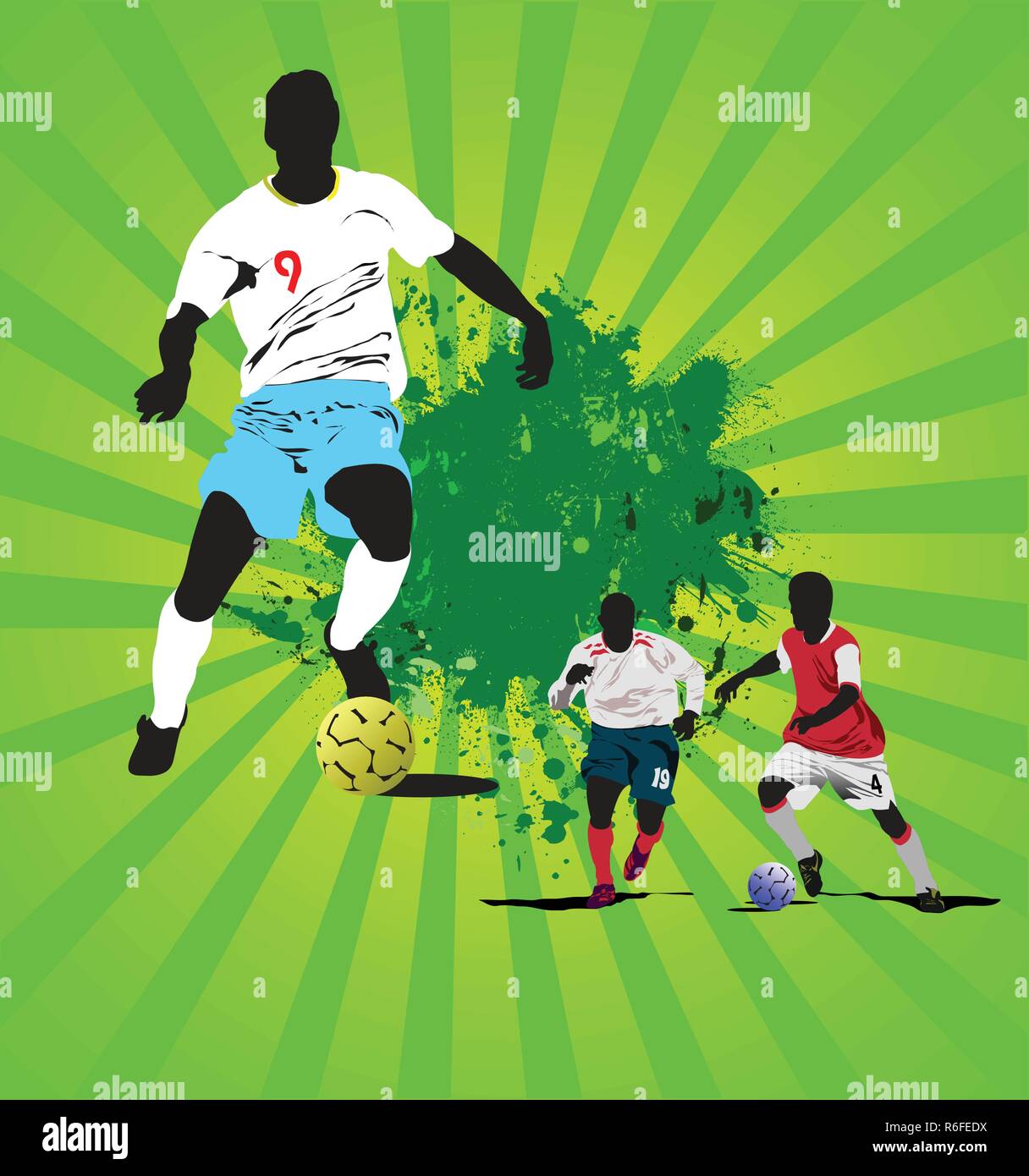 Grunge soccer player Stock Vector Images - Alamy