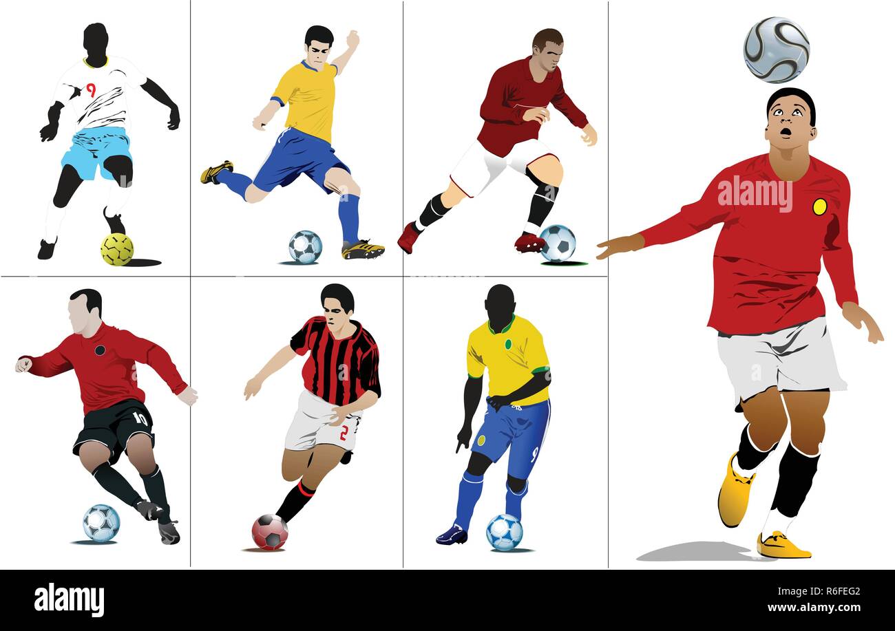 Soccer players. Colored Vector illustration for designers Stock Vector ...