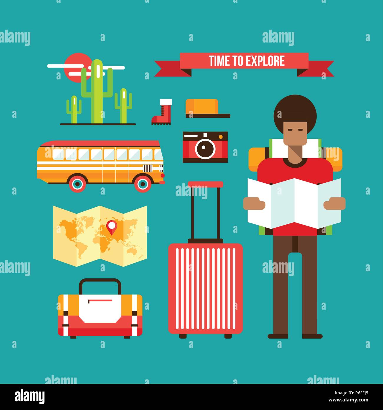 Bus explorer Stock Vector Images - Alamy