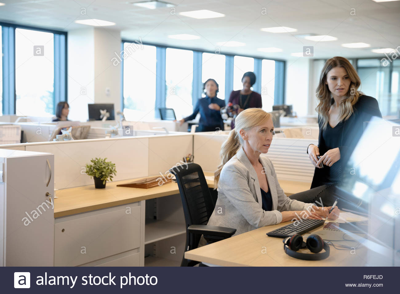 Working in office cubicle hi-res stock photography and images - Alamy