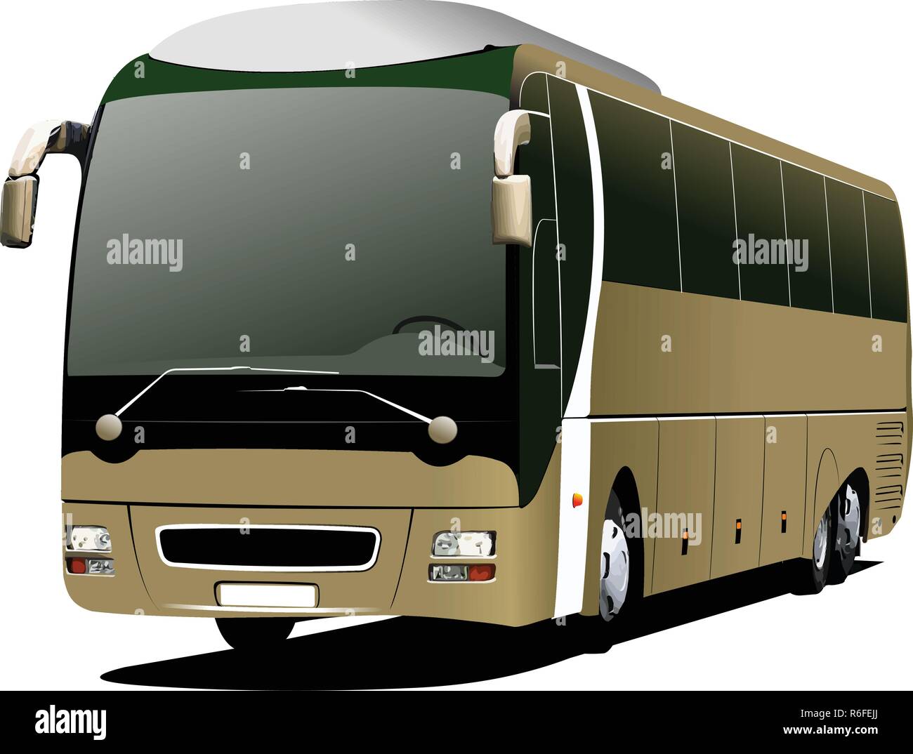 Light brown bus. Tourist coach. Vector illustration Stock Vector Image ...