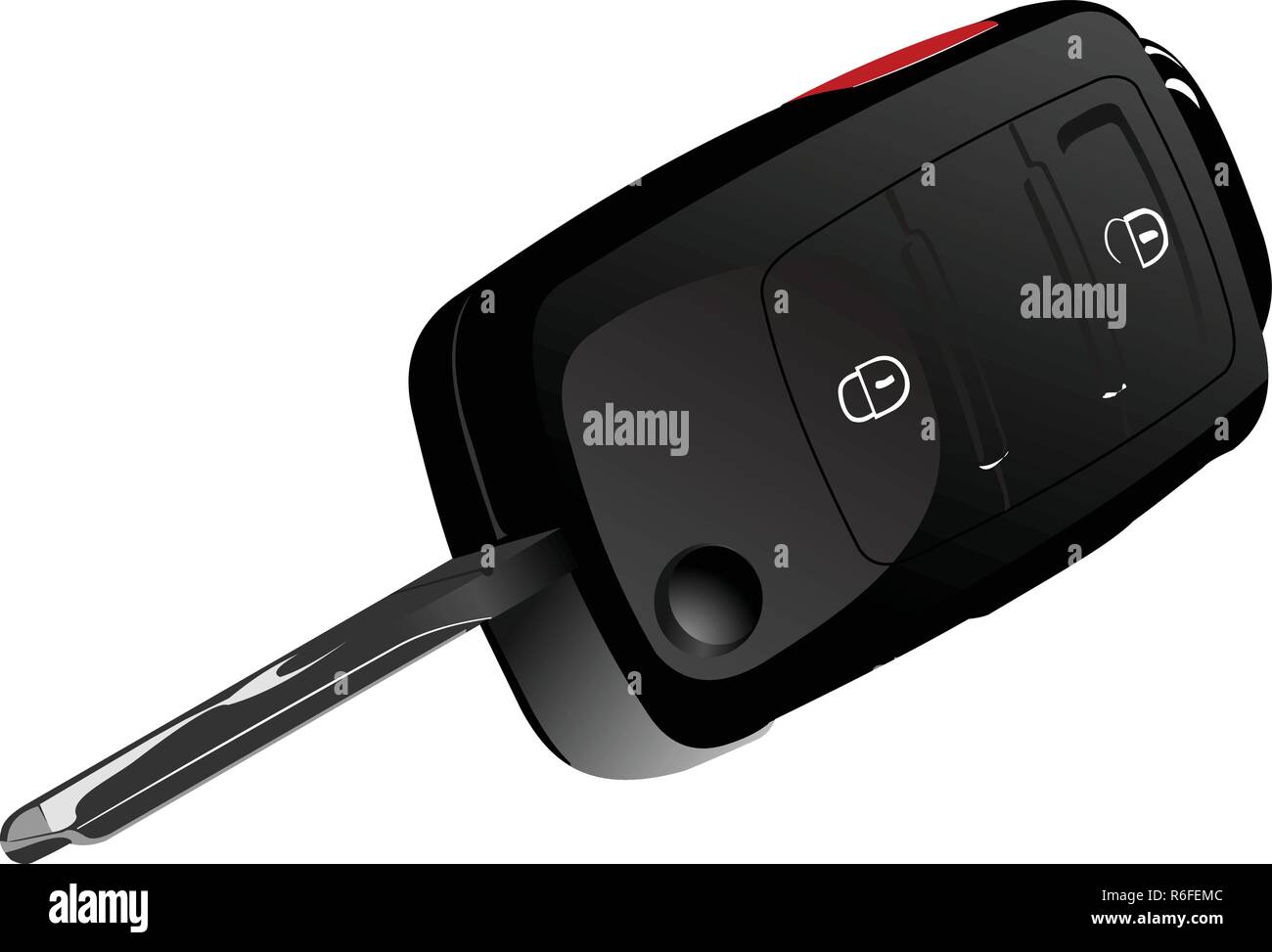 Car key with remote control isolated over white background Stock Vector ...