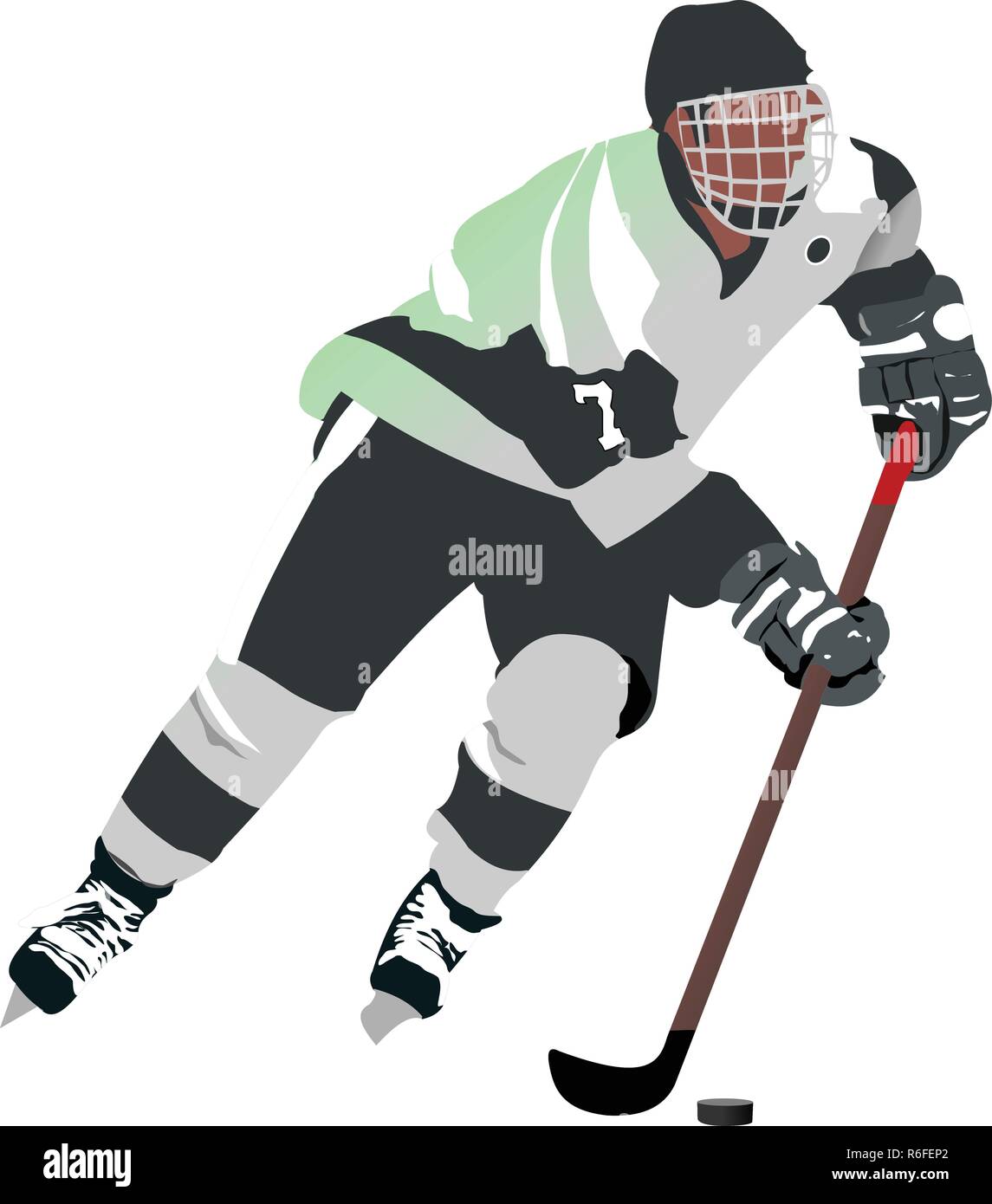 Ice Hockey Player Vector Illustration Stock Vector Image And Art Alamy