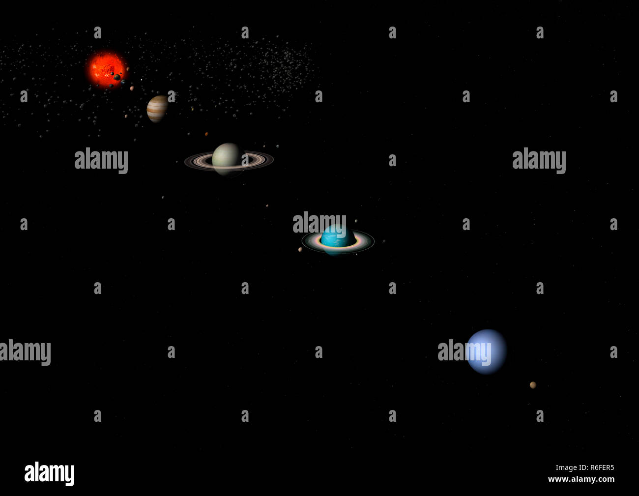 3D Rendering Solar System Stock Photo - Alamy