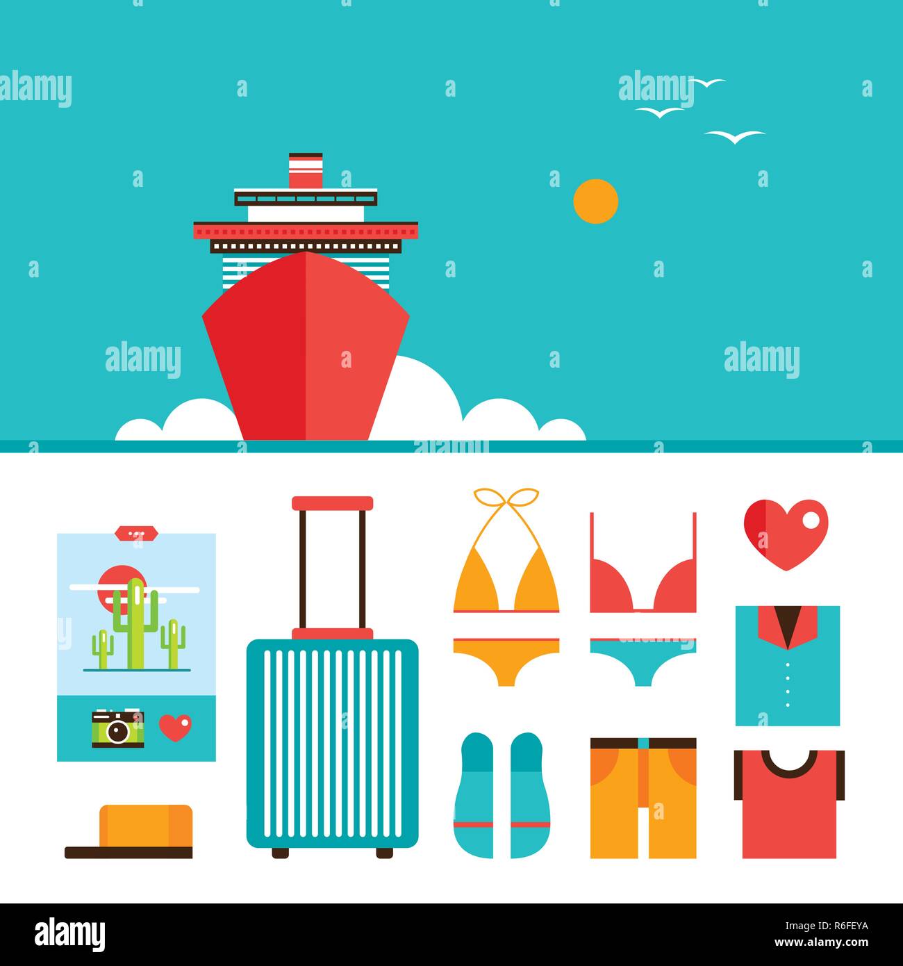 Packing honeymoon Stock Vector Images - Alamy