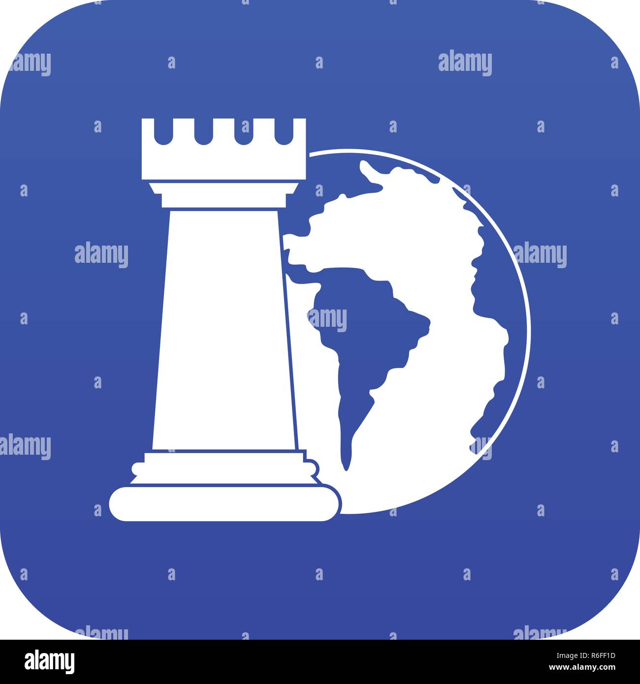 World planet and chess rook icon digital blue Stock Vector Image & Art ...