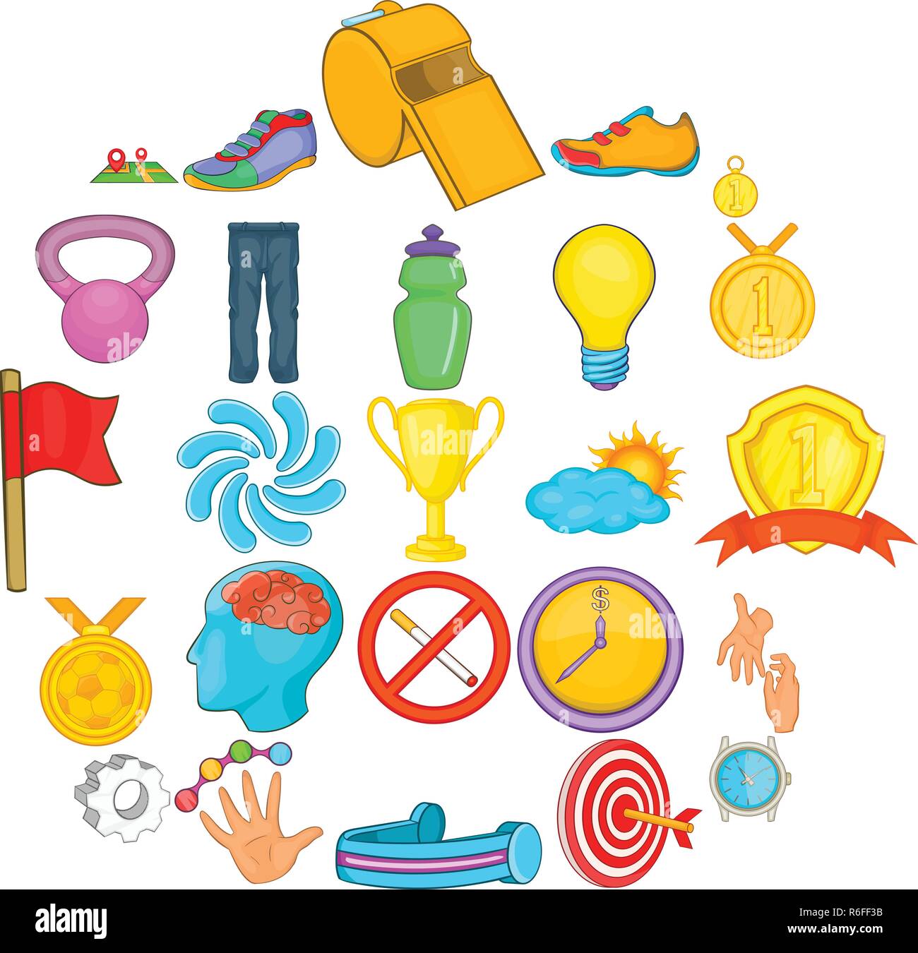 Healthy sport icons set, cartoon style Stock Vector Image & Art - Alamy