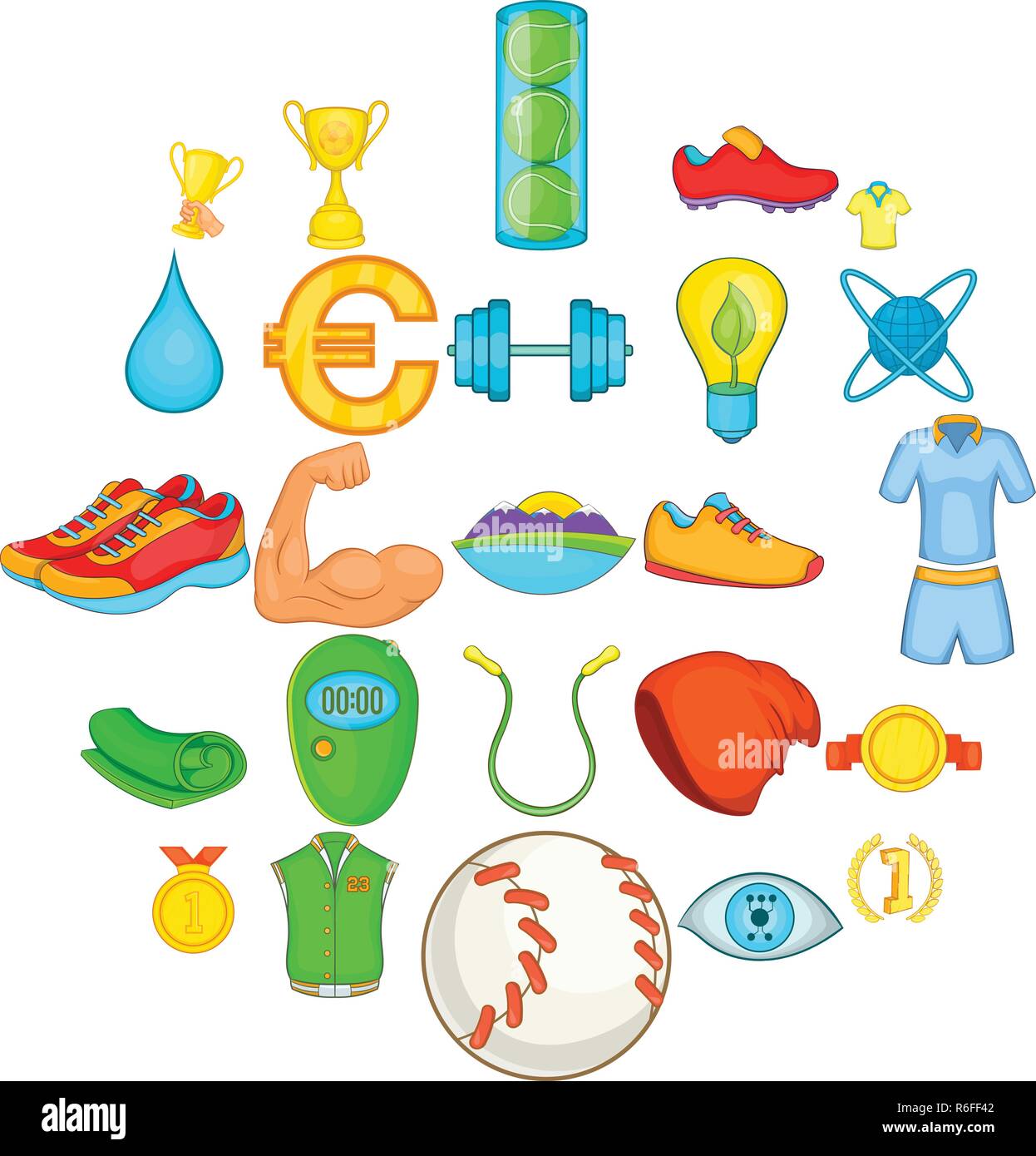 Training plan icons set, cartoon style Stock Vector Image & Art - Alamy