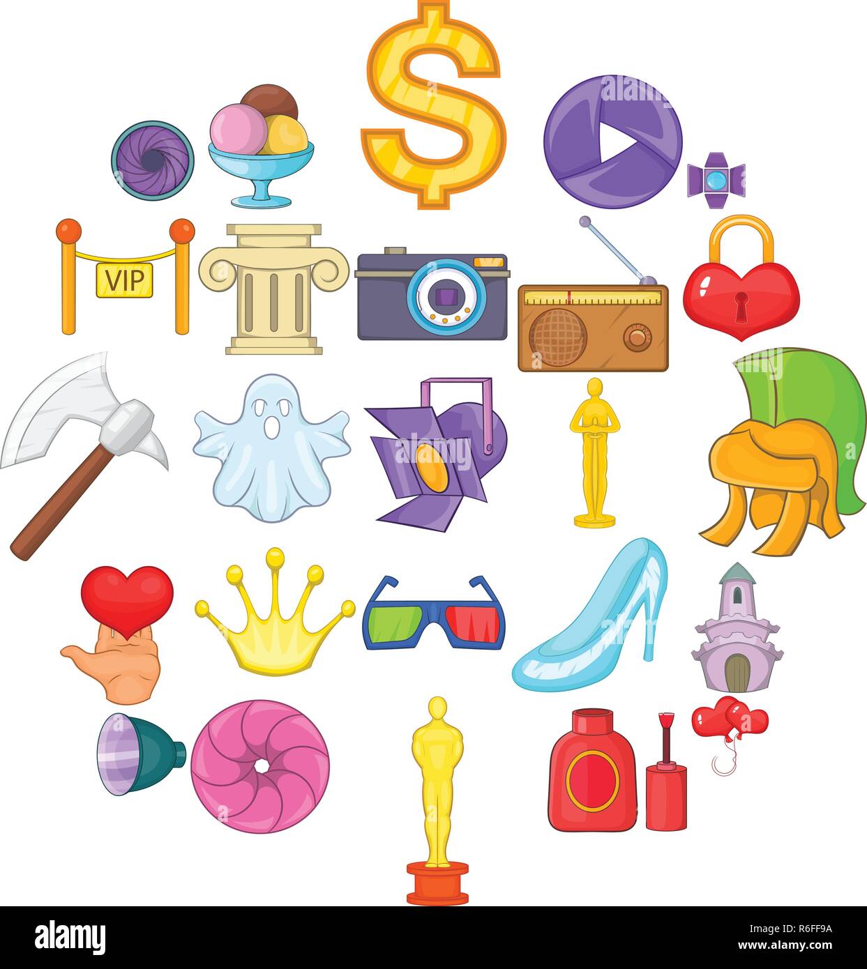 Cinema hero icons set, cartoon style Stock Vector Image & Art - Alamy