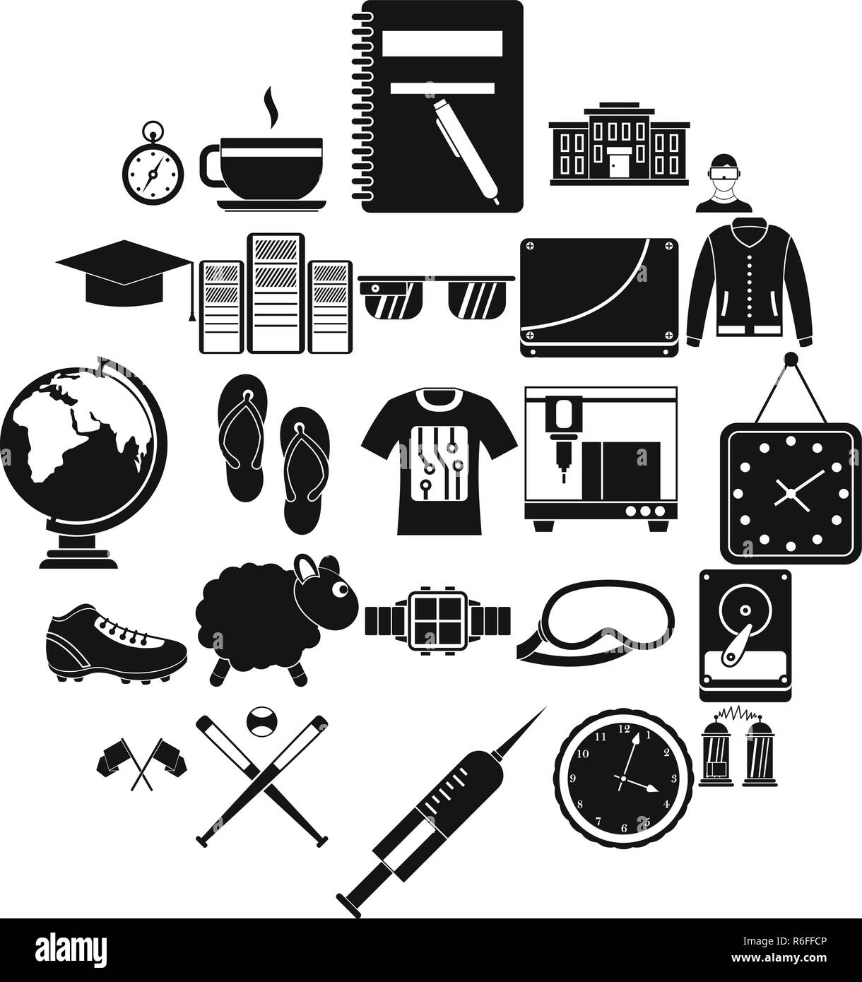 Waste of time icons set, simple style Stock Vector Image & Art - Alamy