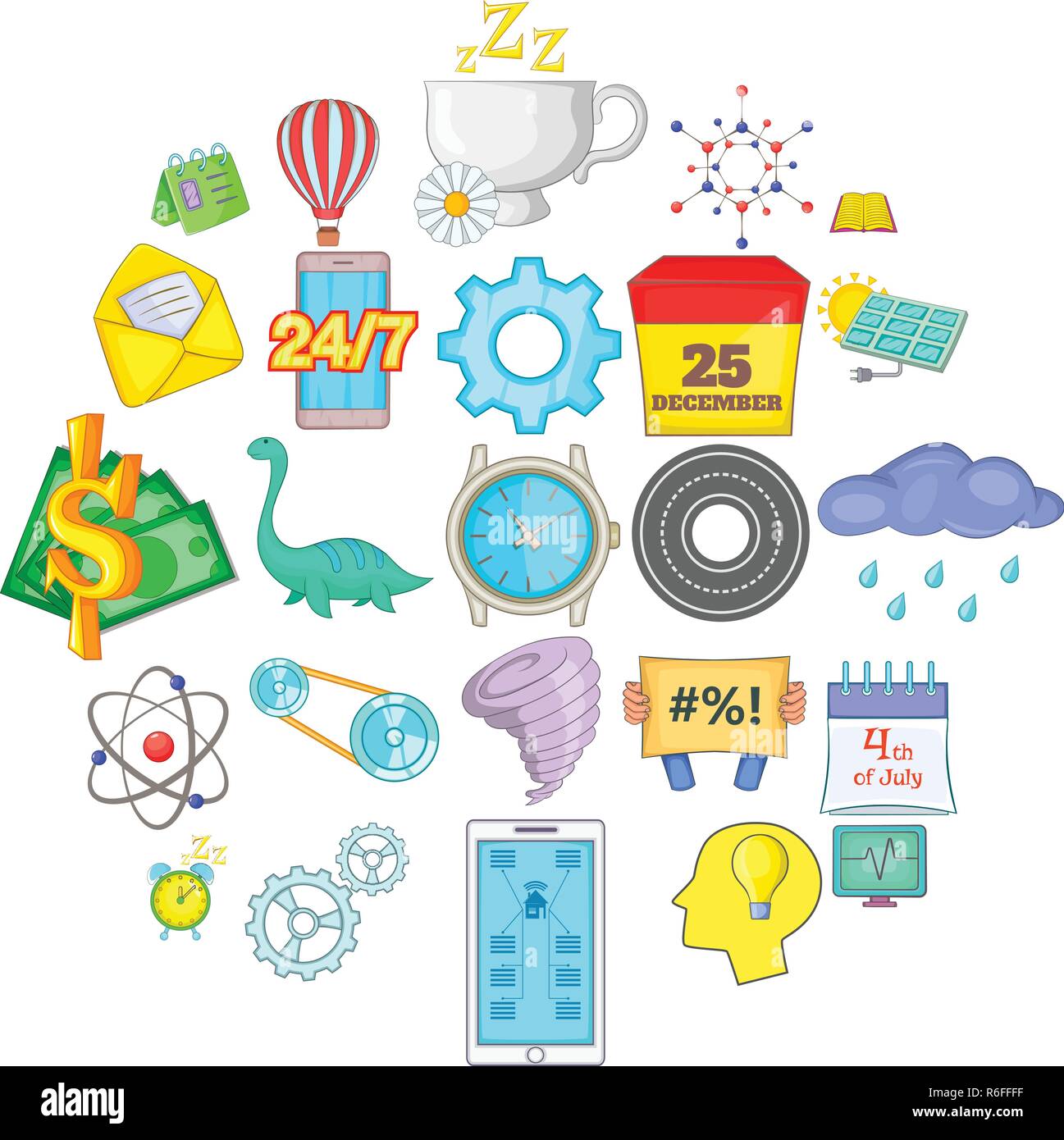 Past icons set, cartoon style Stock Vector Image & Art - Alamy