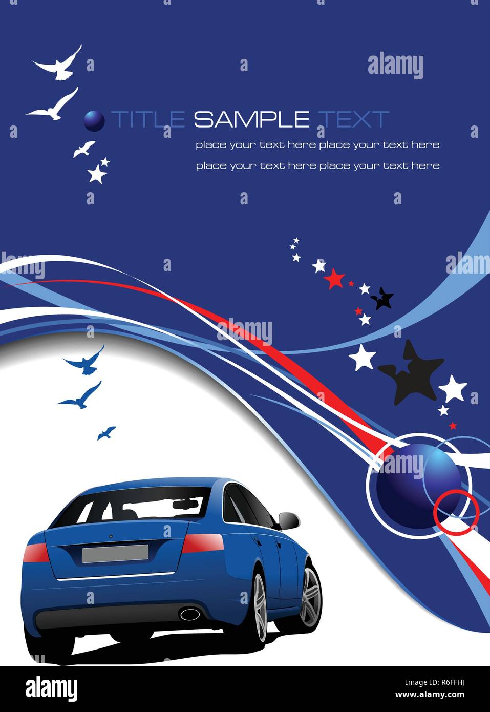 Blue background with blue car. Vector illustration Stock Vector Image ...