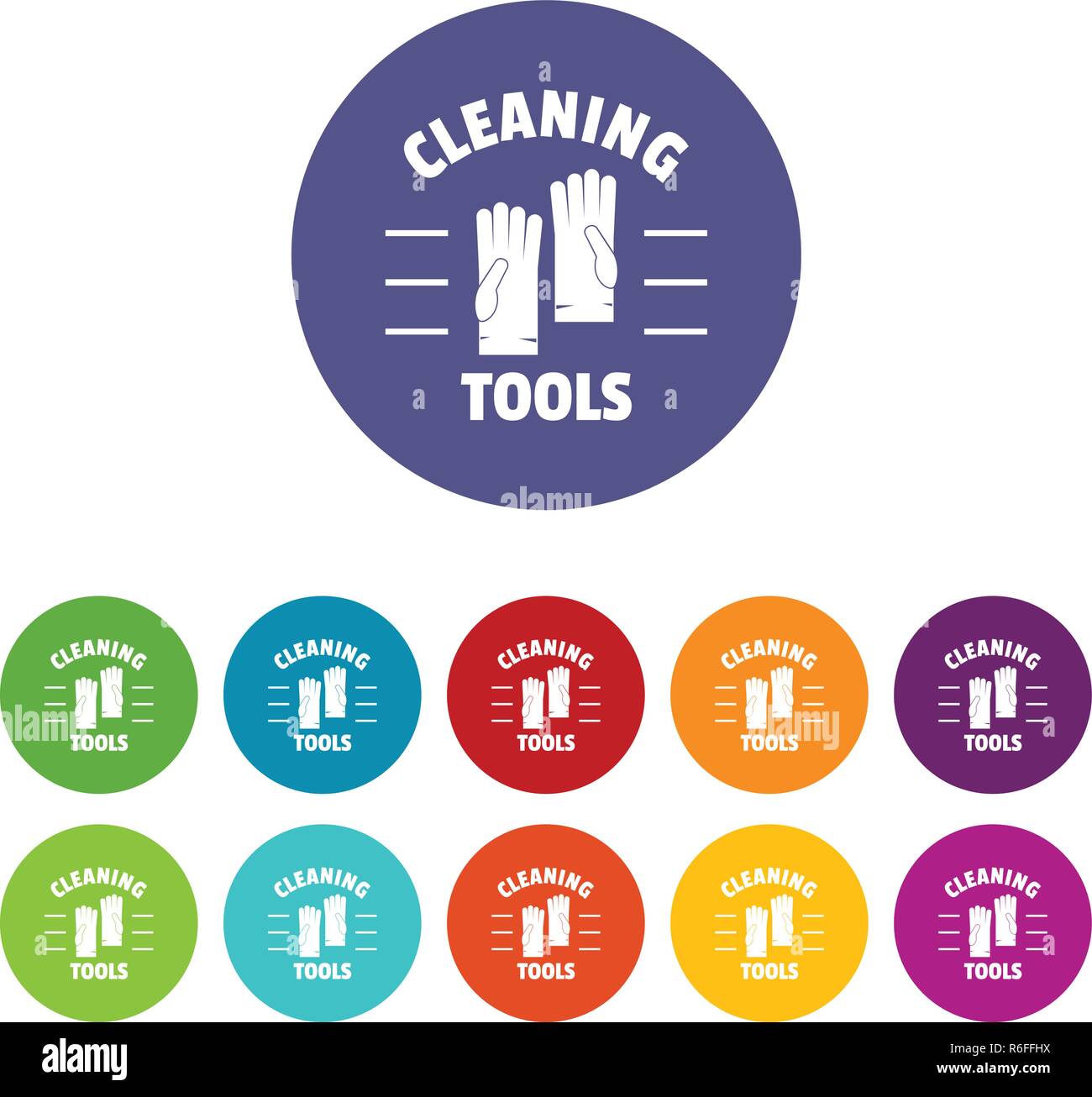 Cleaning tools icons set vector color Stock Vector Image & Art - Alamy