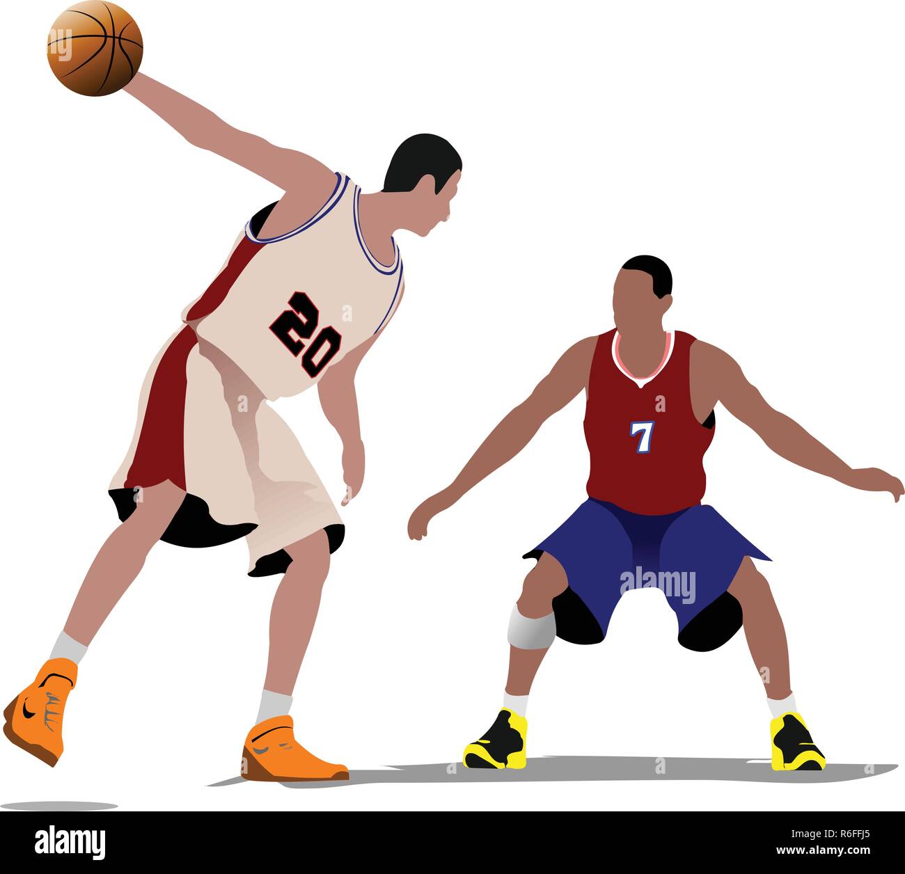 Basketball players. Vector illustration Stock Vector Image & Art - Alamy
