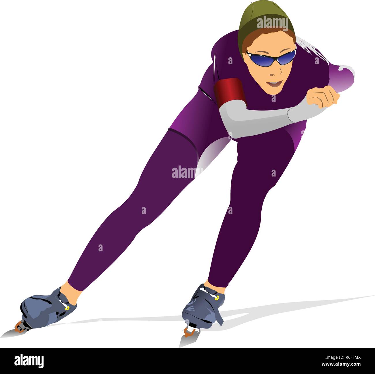 Short track speed skating Stock Vector Images - Alamy
