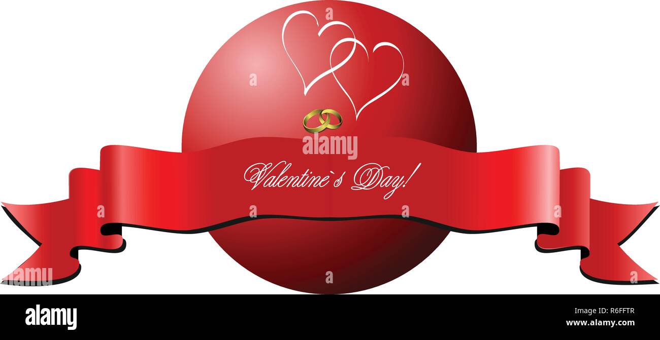Valentine`s day banner on isolated background. Vector illustration ...