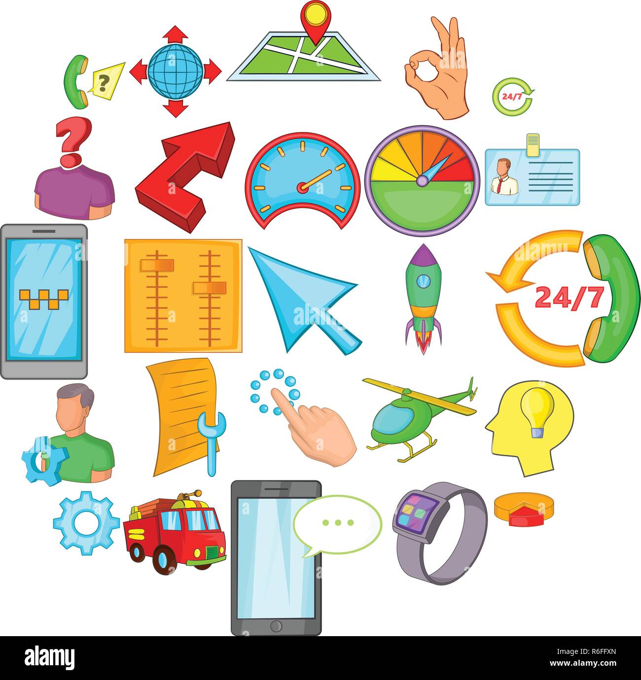 Time management icons set, cartoon style Stock Vector Image & Art - Alamy