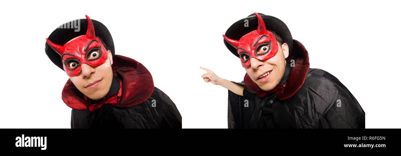 Funny devil isolated on the white background Stock Photo - Alamy