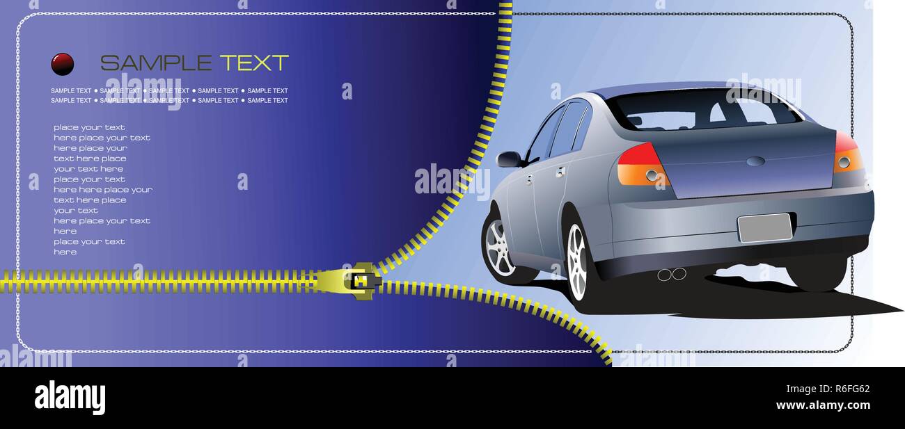 Zipper open concept-car. Vector illustration Stock Vector Image & Art ...