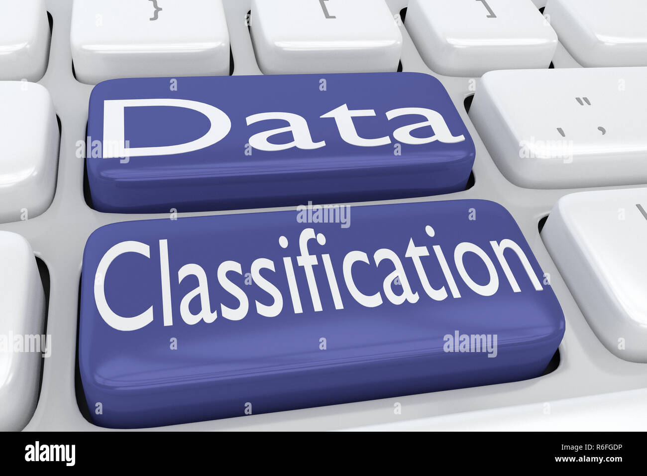 3D illustration of computer keyboard with the script Data ...