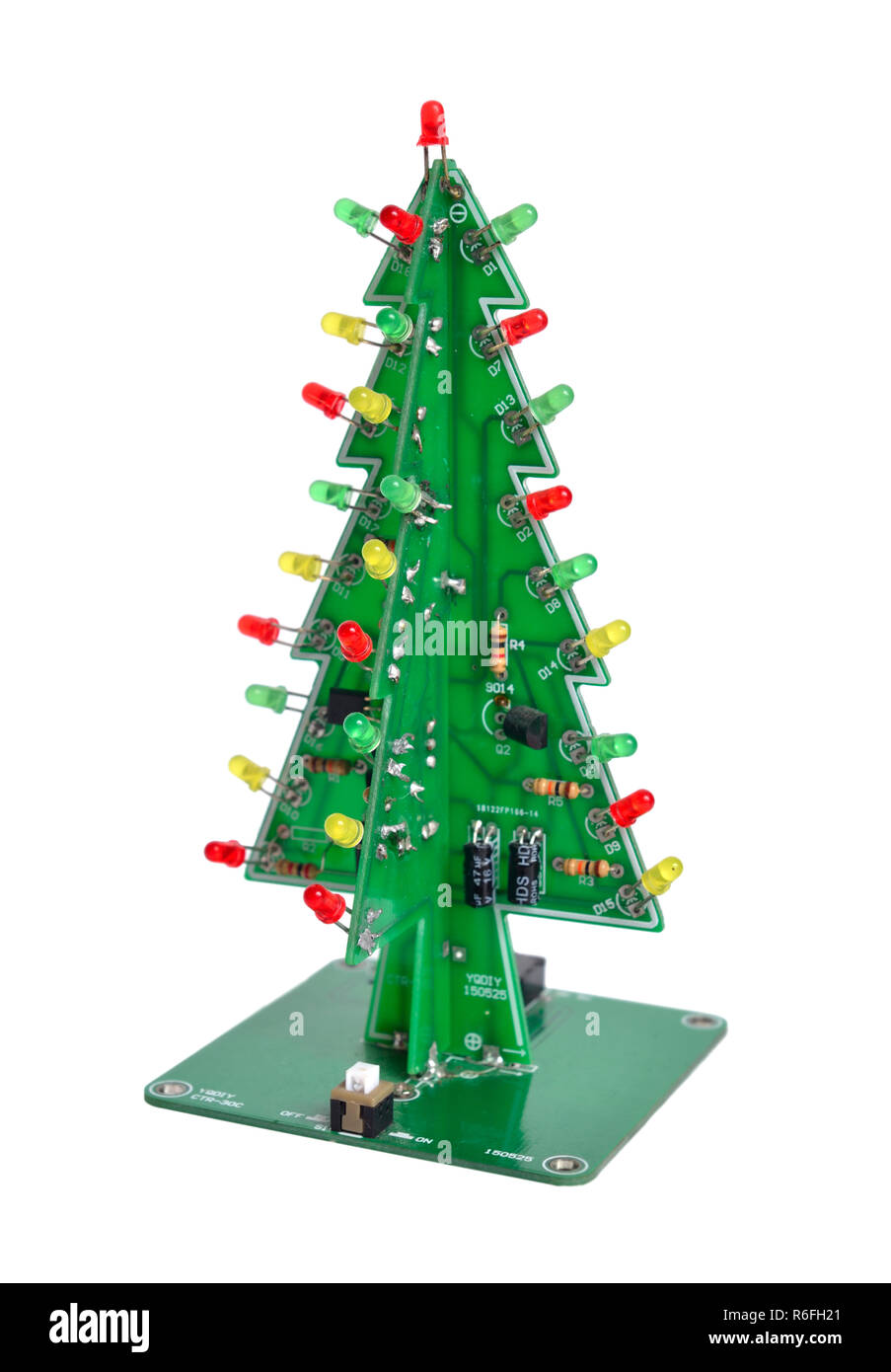Printed-circuit board Christmas tree isolated on a white background ...