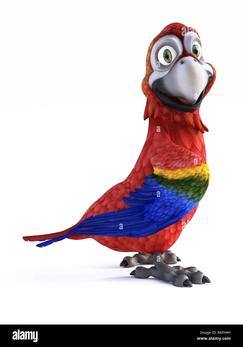 3D rendering of cartoon parrot smiling Stock Photo - Alamy