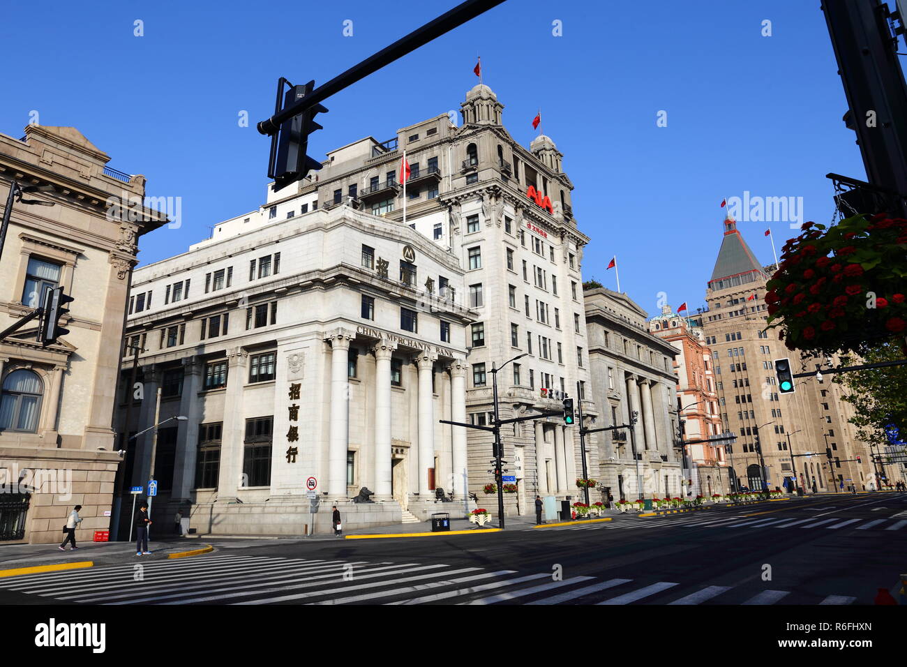Shanghai Bund historical buildings in the morning Shanghai China Stock ...
