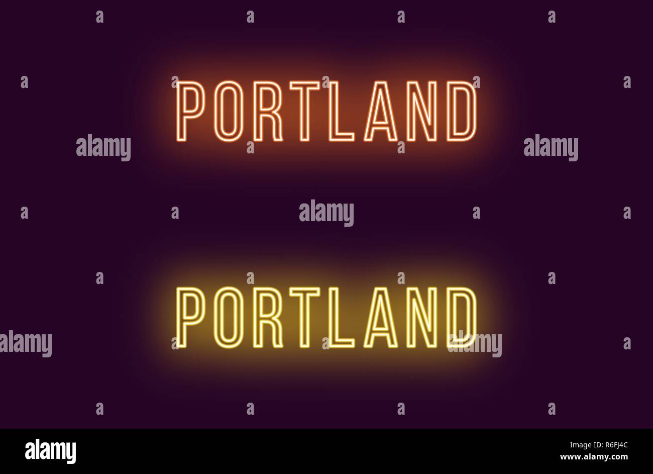Portland neon sign Stock Vector Images - Alamy
