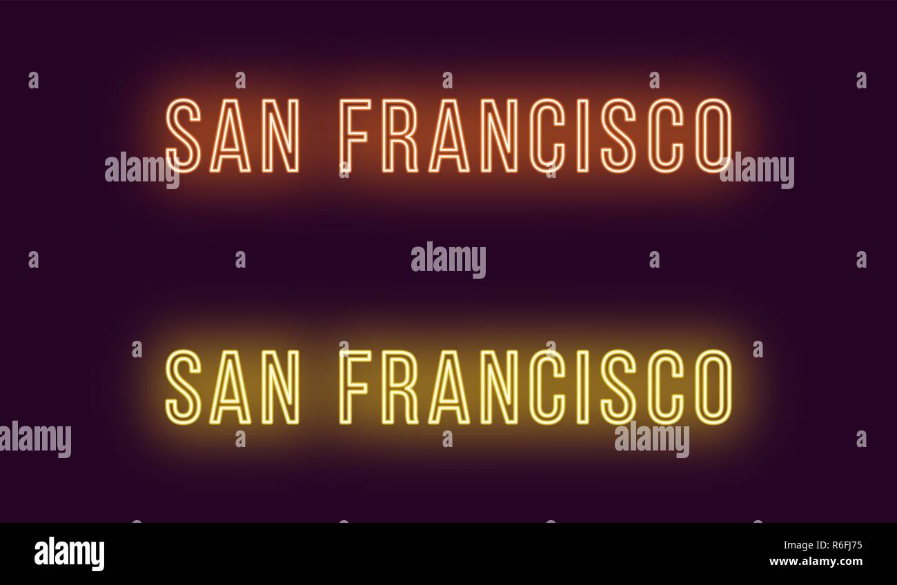 Neon sign san francisco Stock Vector Images - Alamy