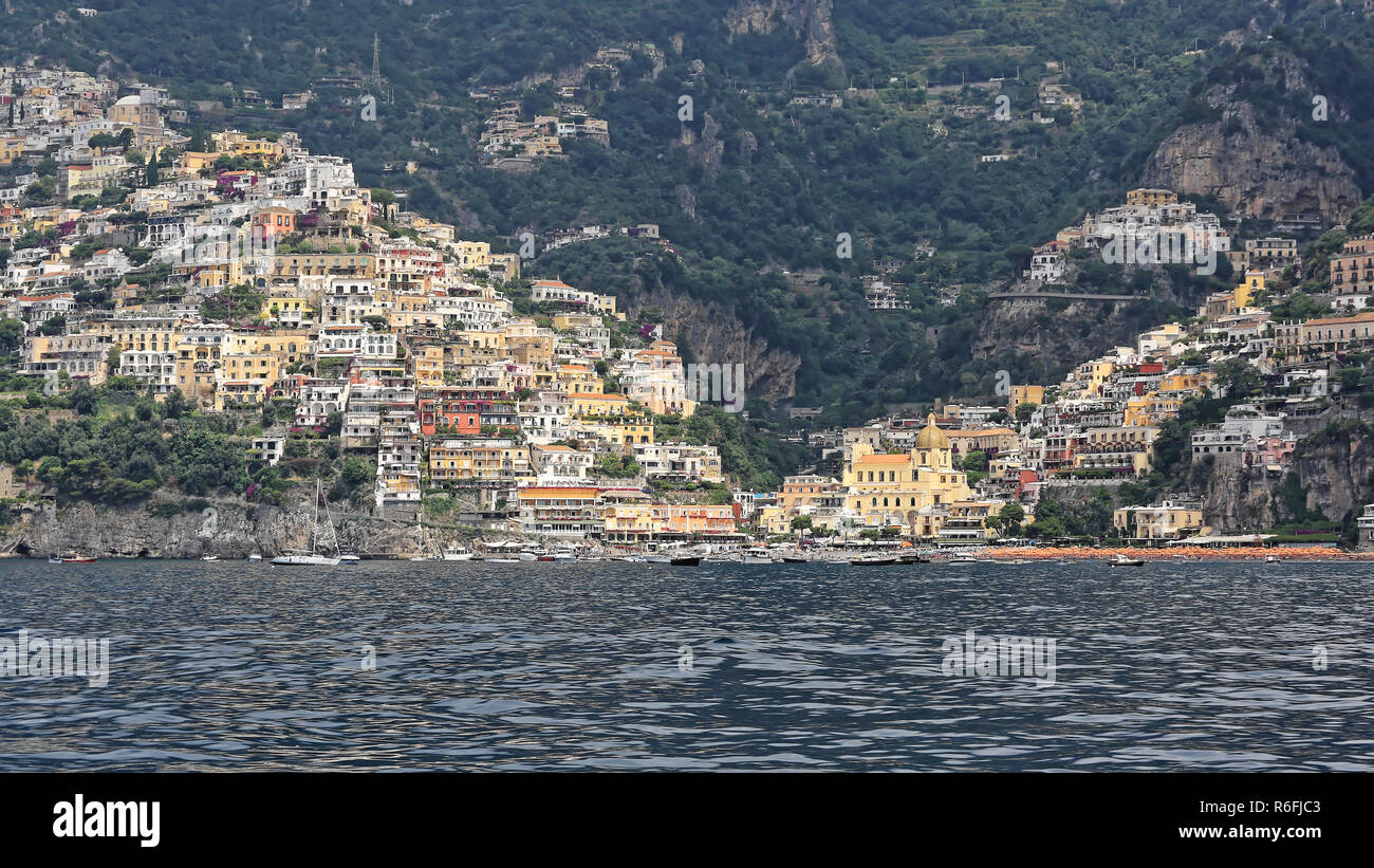Positano From Sea Stock Photo - Alamy