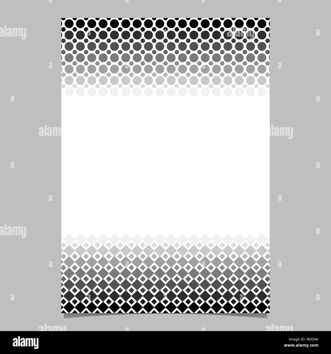 Monochrome halftone geometrical circle and square pattern flyer ...