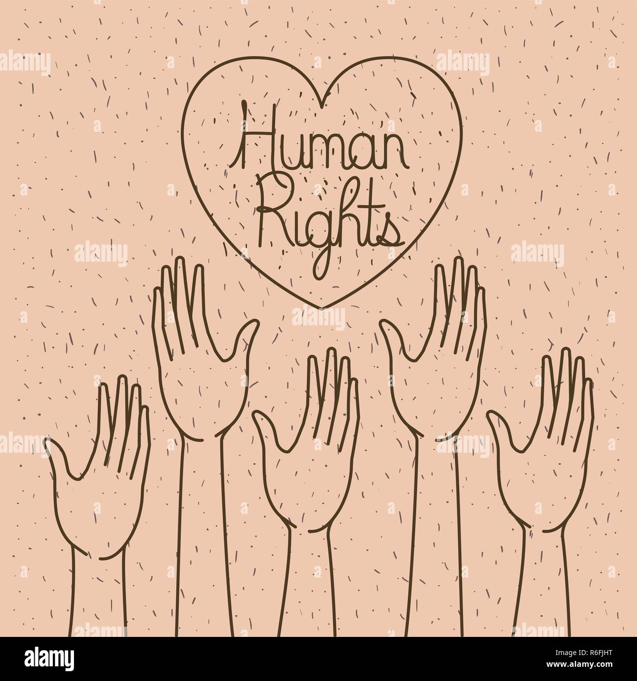 hand with heart human rights drawns Stock Vector Image & Art - Alamy