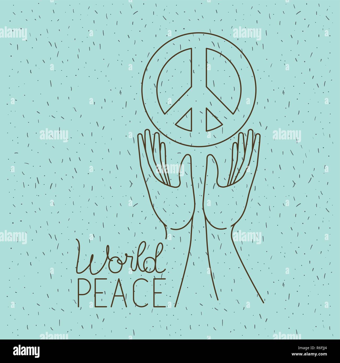 hands with world peace symbol Stock Vector Image & Art - Alamy