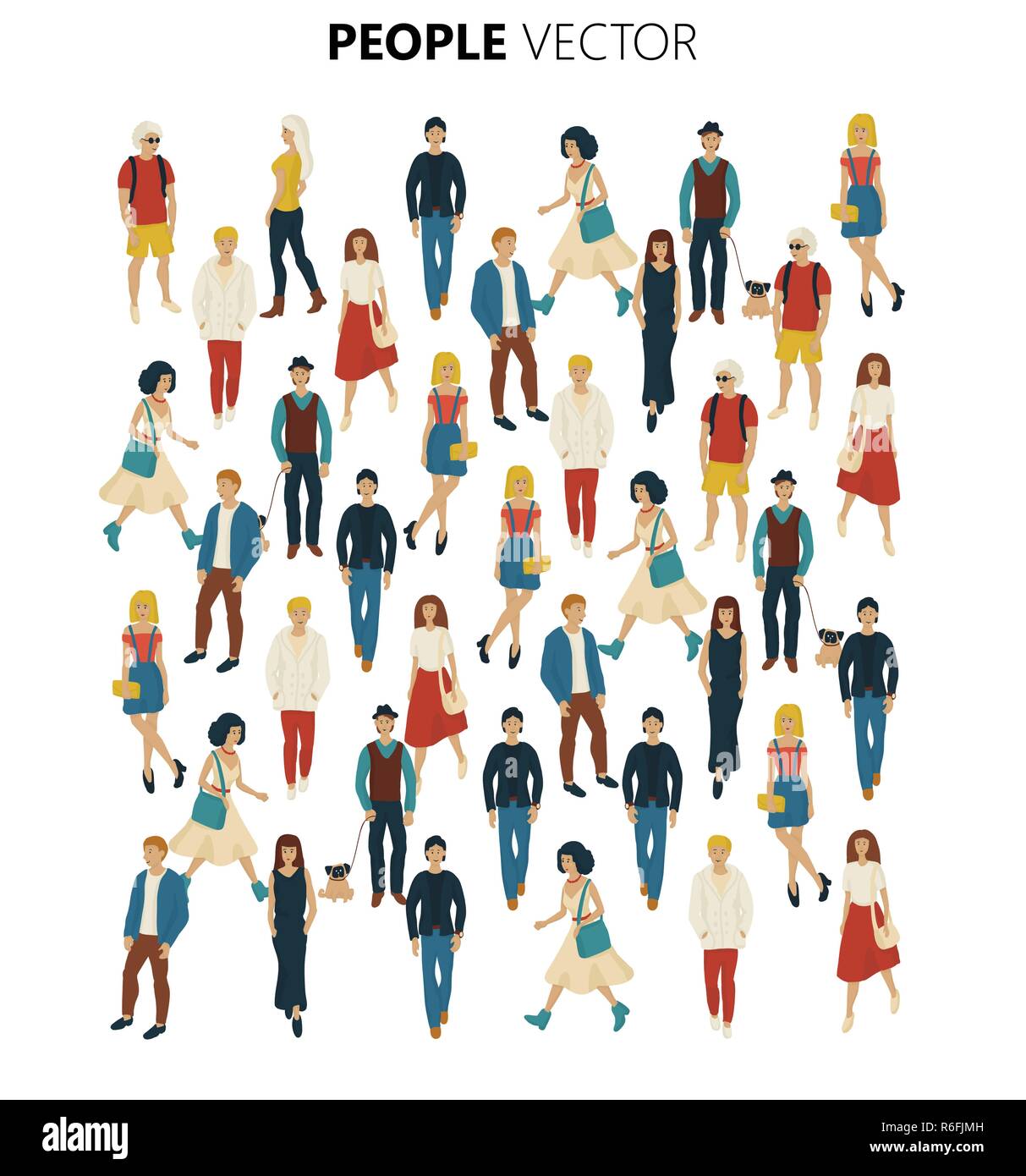 Cartoon illustration large crowd community hi-res stock photography and ...