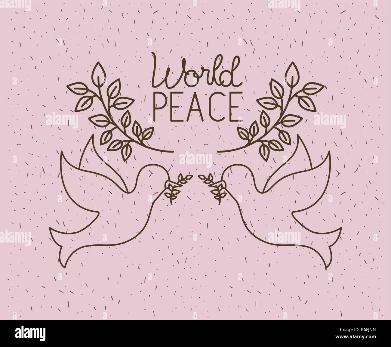 doves flying with wreath world peace Stock Vector Image & Art - Alamy