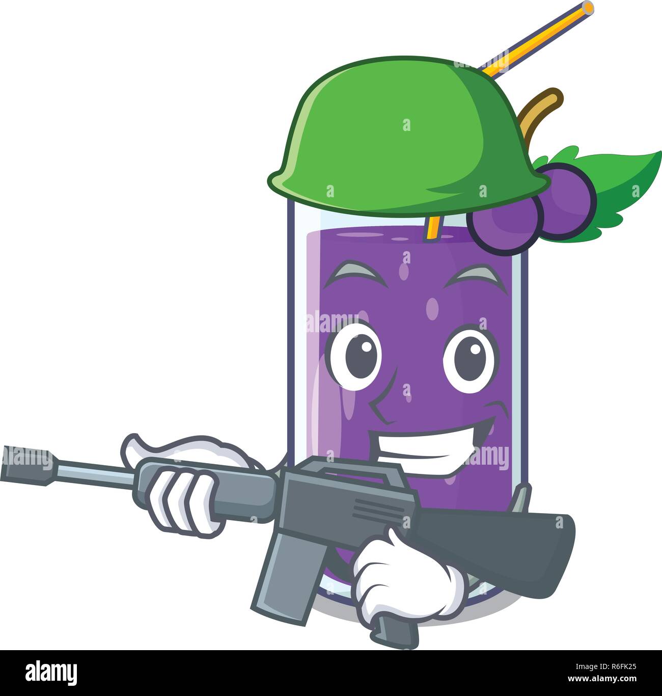 Army grape juice bottled with in cartoon vector illustration Stock ...